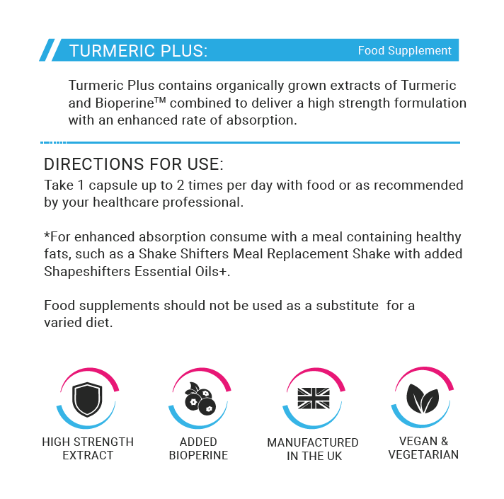 Turmeric+ | Turmeric and Black Pepper Capsules suitable for Vegans ...